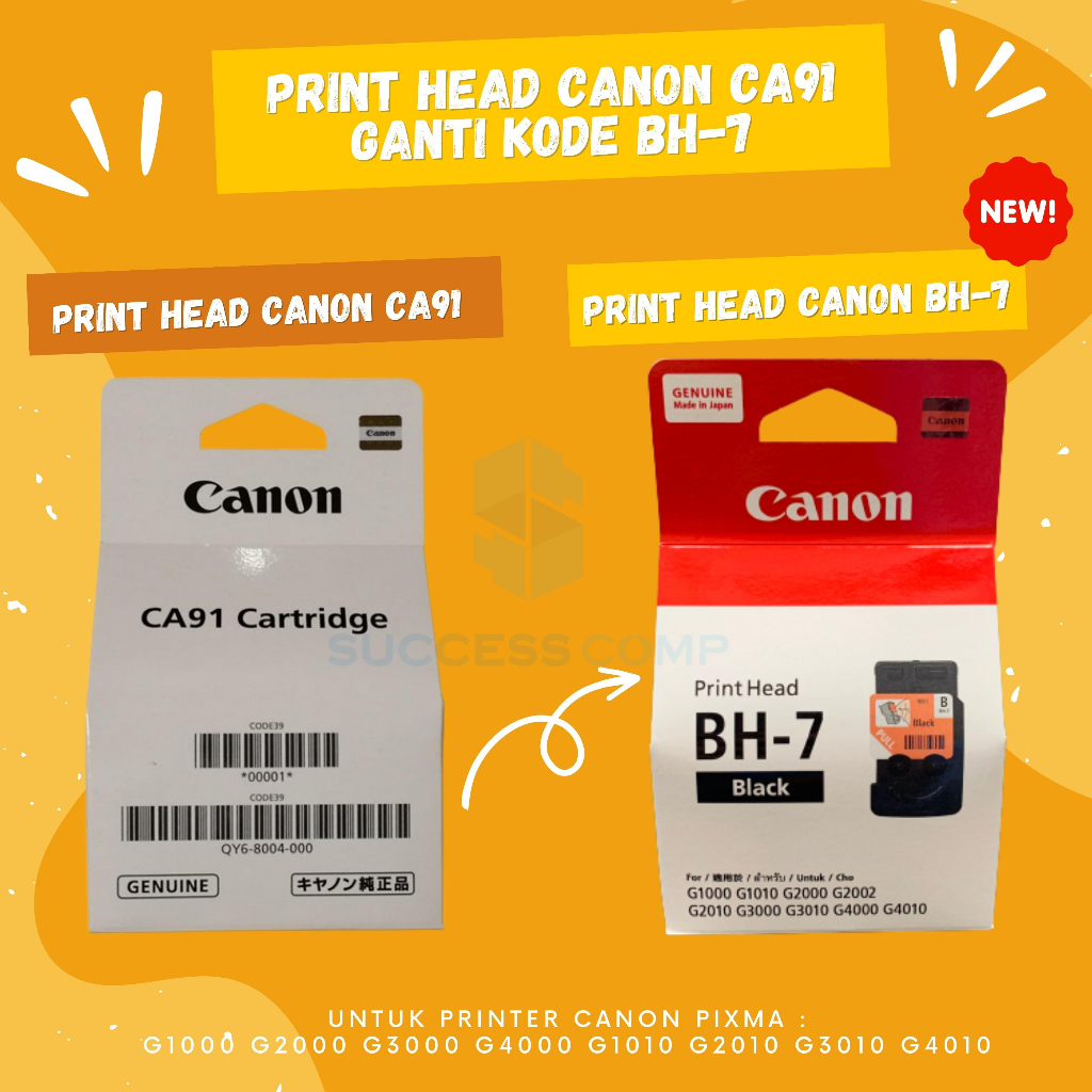 Jual Print Head Canon BH7 BH-7 Black (Pengganti CA91) New Original ...