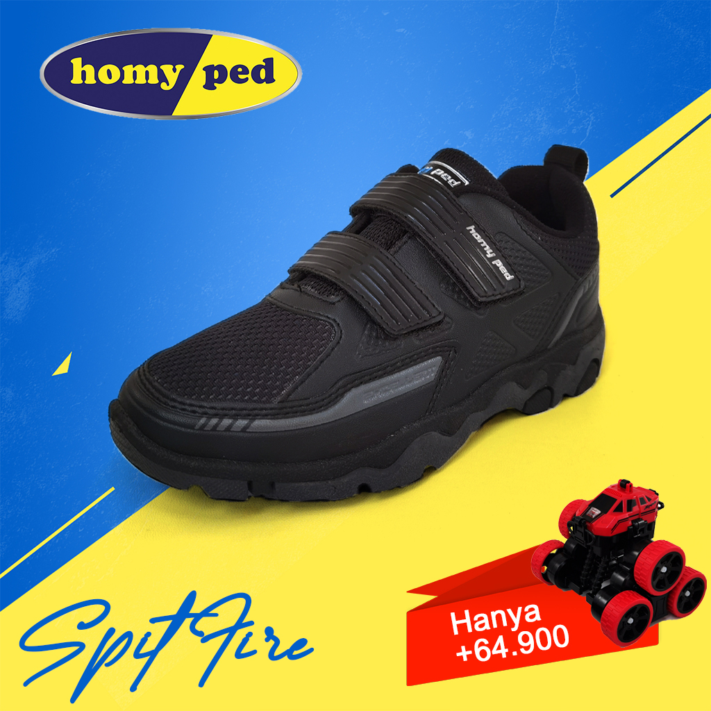 Jual Homyped - Spit Fire Sepatu Sekolah Anak Warna Hitam All Black ...