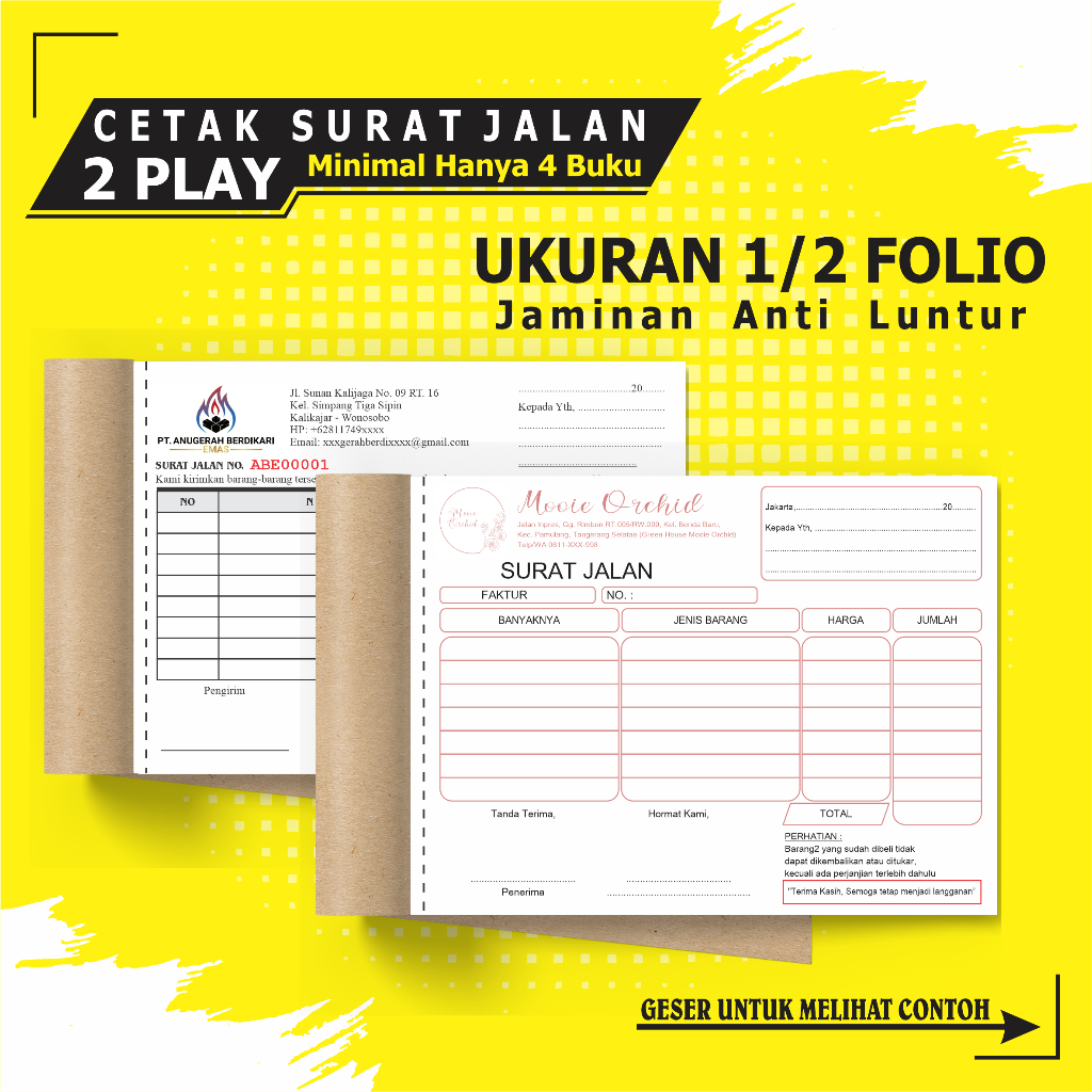 Jual Cetak surat jalan custom 2 PLY 1/2 FOLIO / KWITANSI 2 PLAY / SURAT ... Jual Cetak surat jalan custom 2 PLY 1/2 FOLIO / KWITANSI 2 PLAY / SURAT ...