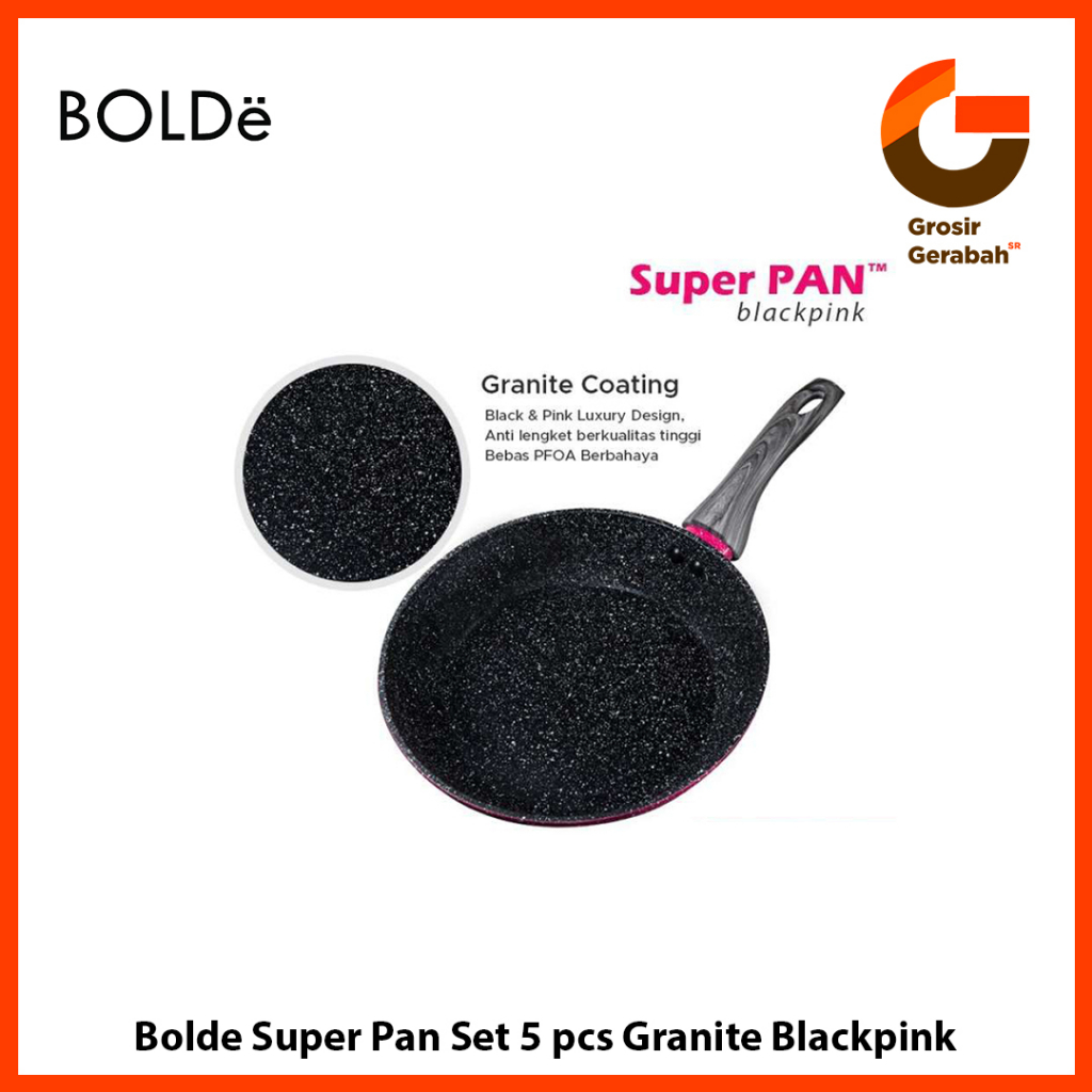 Jual Bolde Super Pan Set 5 pcs Granite Blackpink | Shopee Indonesia