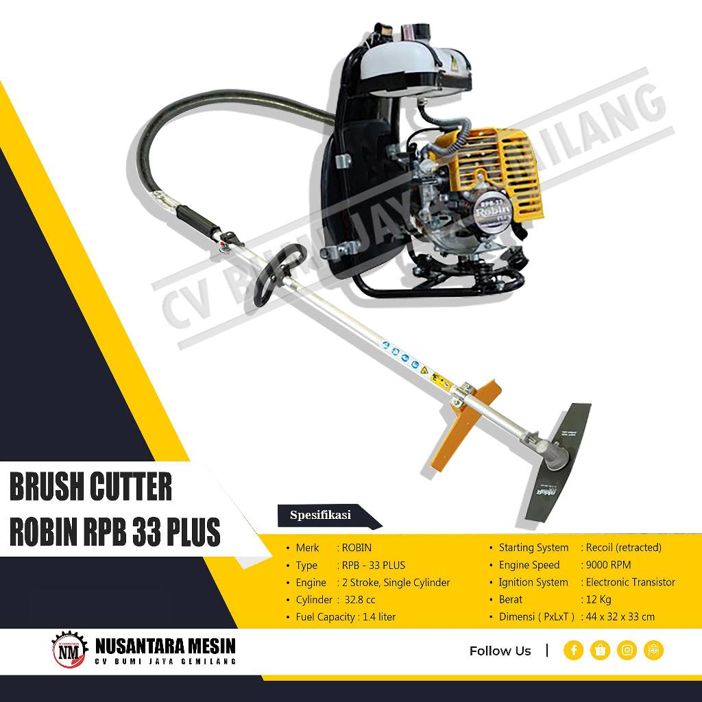 Jual MESIN POTONG RUMPUT GENDONG / BRUSH CUTTER ROBIN RPB 33 PLUS ...