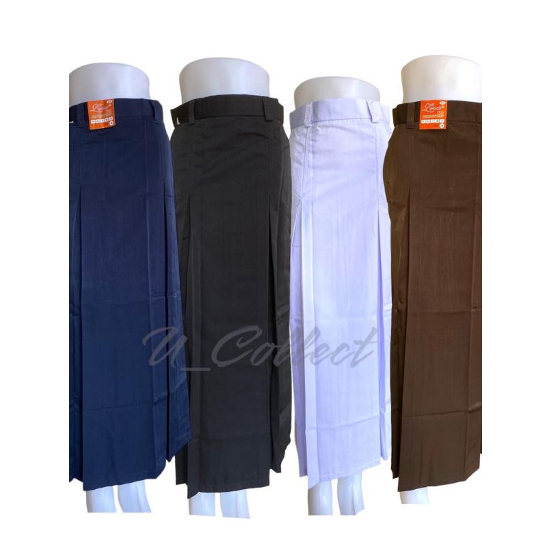 Jual ROK SEKOLAH SPAN BELAH DUA TENGAH PANJANG SMP SMA HITAM PUTIH ...