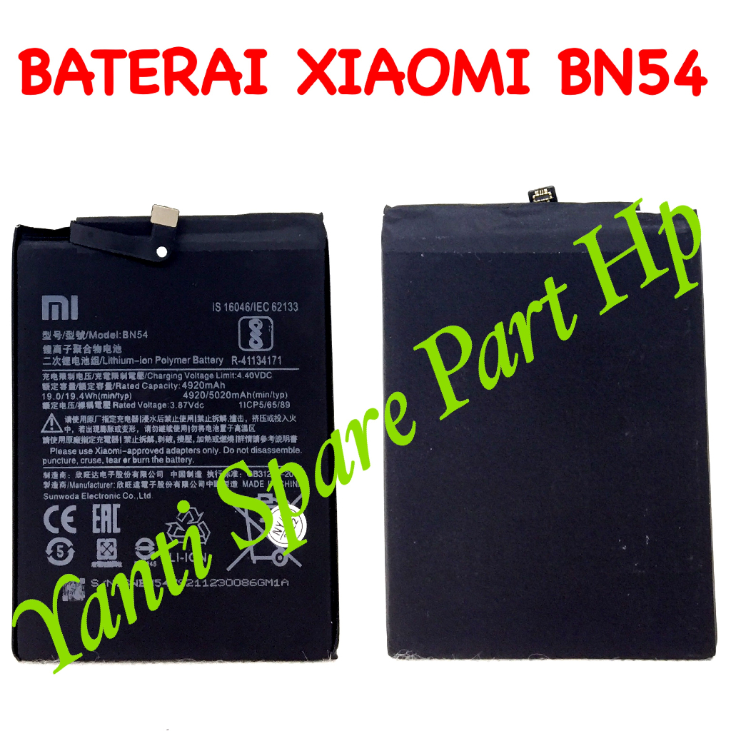 Jual Baterai Xiaomi Redmi 9 9 Pro Xiaomi Redmi Note 9 10 Pro BN54 BN52 ...