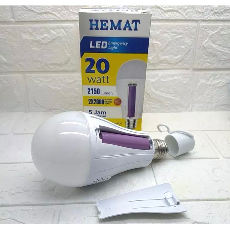 Jual lampu emergency led 20 watt isi 2 baterai magic lamp AC DC ...