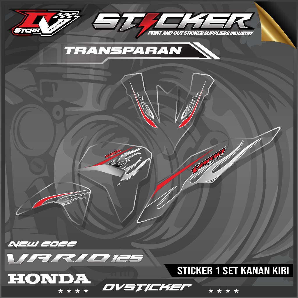 Jual striping sticker transparan vario new 2022 125 list simple-sticker ...