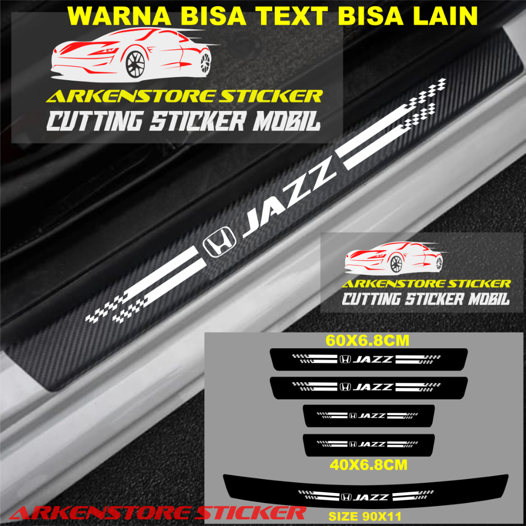 Jual 5pcs sticker sill plate carbon 3d mobil jazz sticker karbon 3d ...