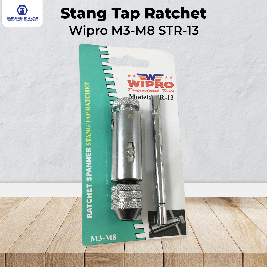 Jual WIPRO STR13 Gagang Hand Tap Rachet | Stang Tap Ratchet M3 - M8 | Shopee Indonesia