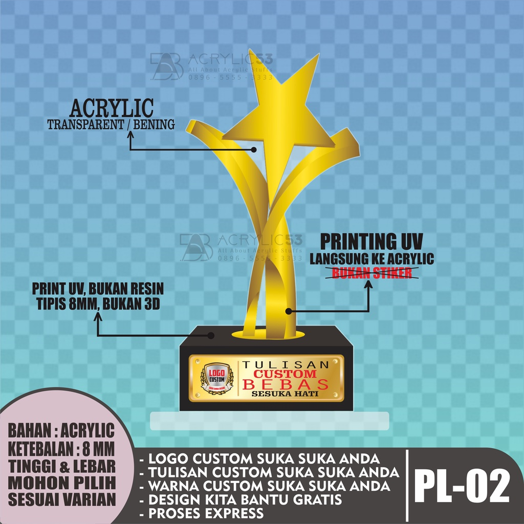 Jual PIALA, PIALA CUSTOM, PIALA MURAH, PIALA ACRYLIC, PIALA AKRILIK ...
