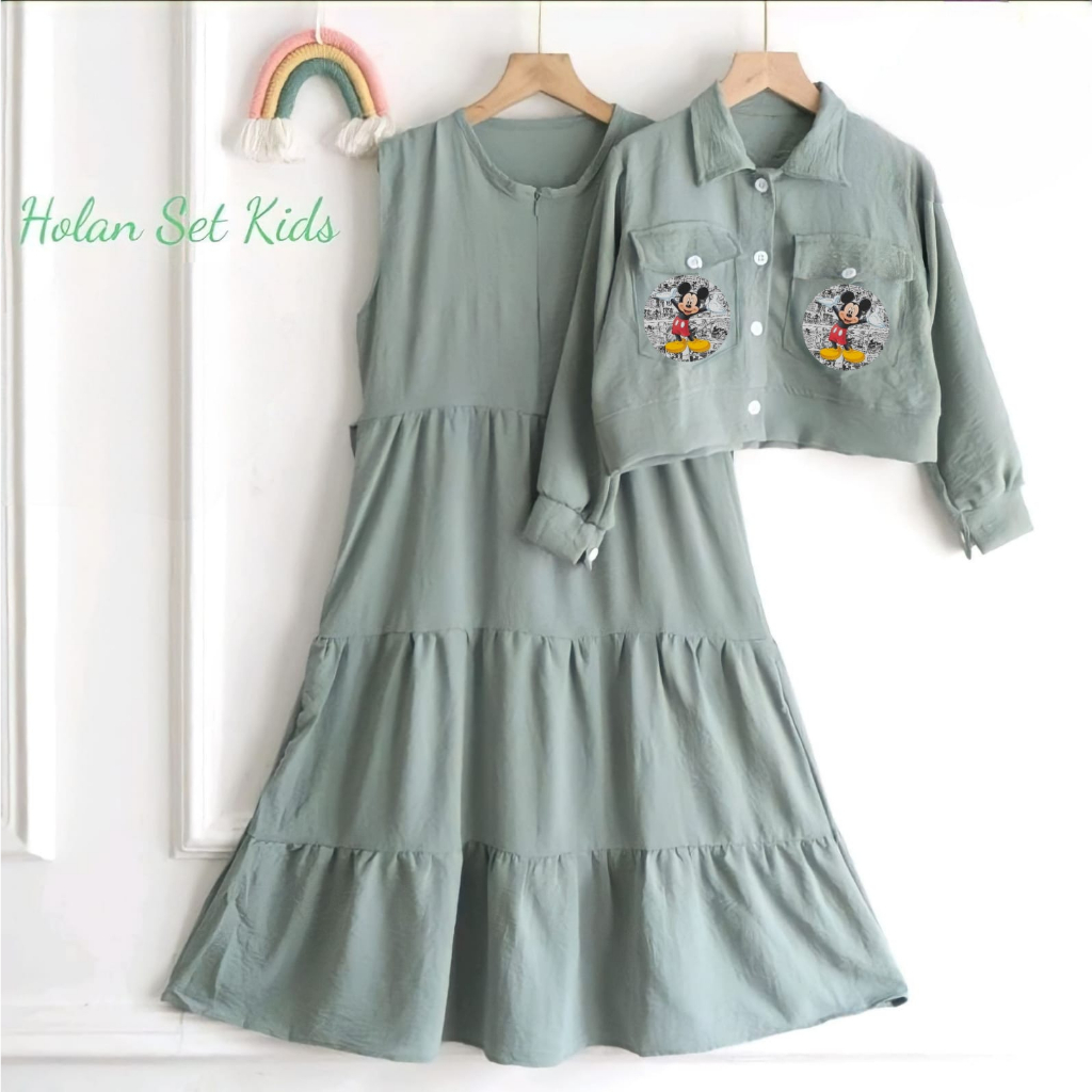 Jual HOLAN SET KIDS DRESS ANAK PEREMPUAN DRESS SETELAN FASHION ANAK TERMURAH | Shopee Indonesia