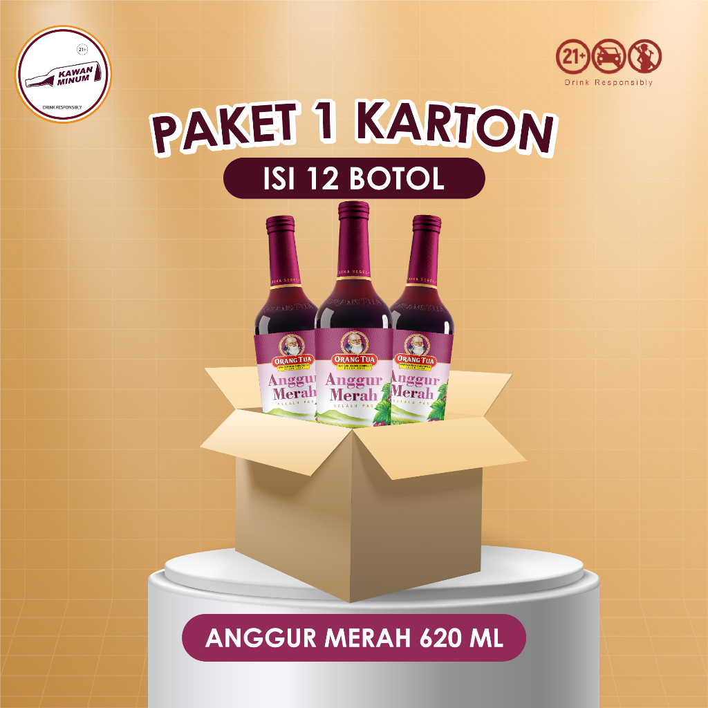 Jual Paket 1 Karton (12 Botol Anggur Merah 620mL) | Shopee Indonesia
