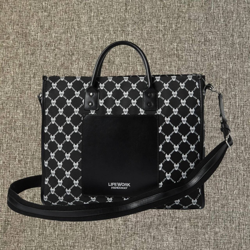 Jual Lifework Monogram Tote Bag Black Original / Life Work | Shopee ...