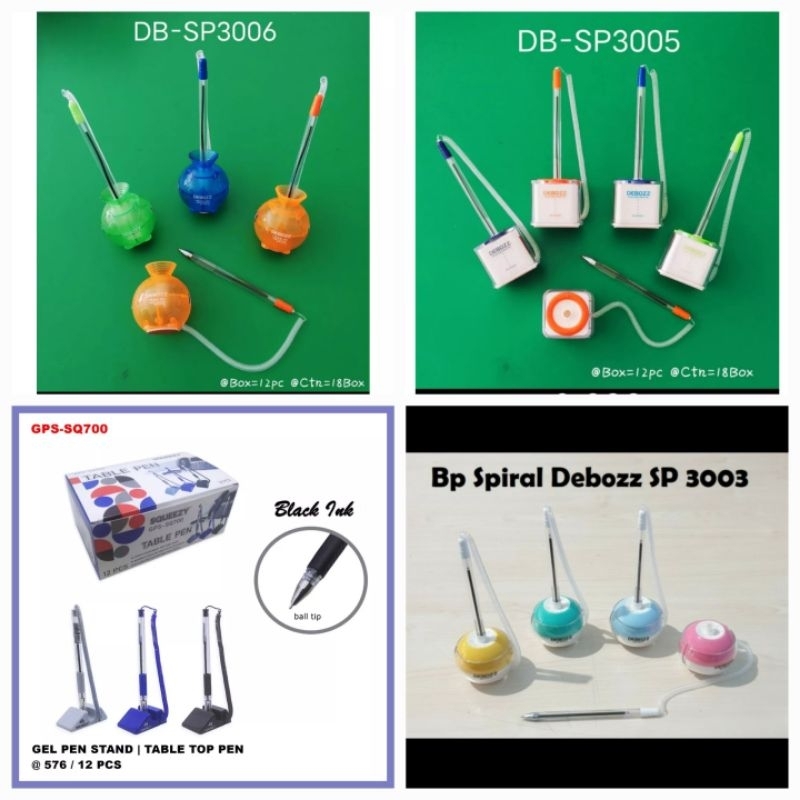 Jual BOLPEN MEJA Pulpen Stand Tempel Berdiri Spiral DEBOZZ DB-SP 3003 ...