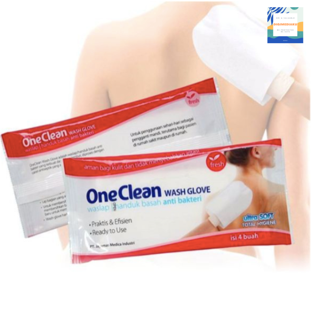 Jual One Clean Wash Glove Waslap Handuk Basah Anti Bakteri OneMed ONECLEAN Sarung Tangan Medis ...