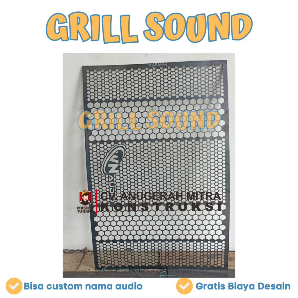 Jual Grill Sound Lubang Hexagonal - Plat Besi Ram Speaker - Tebal 1 mm ...