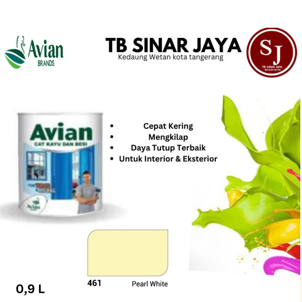 Jual Cat Kayu Dan Besi AVIAN 1KG /Cat Minyak Sintetis - 461 Pearl White ...