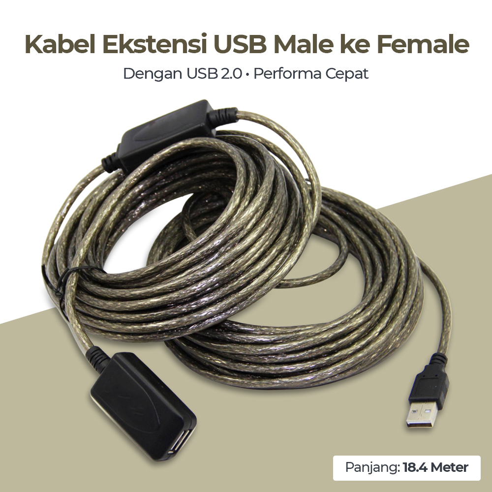 Jual Kabel Ekstensi USB Male ke Female Extension Cable 18.4M - C380 ...