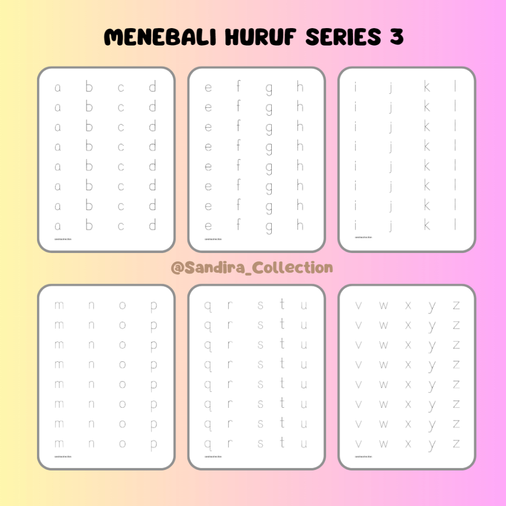 Jual SANDIRA - WORKSHEET/LEMBAR KERJA ANAK SERIES MENEBALI HURUF 3 ...