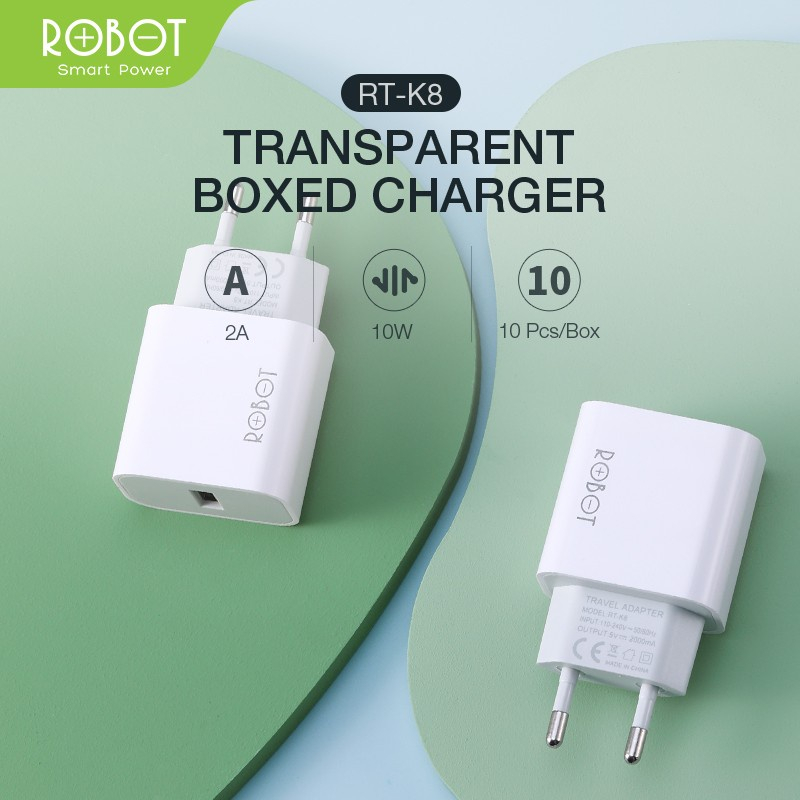 Jual ADAPTOR ROBOT RT-K8S 10W 2.4A (1Box isi 10pcs) | Shopee Indonesia