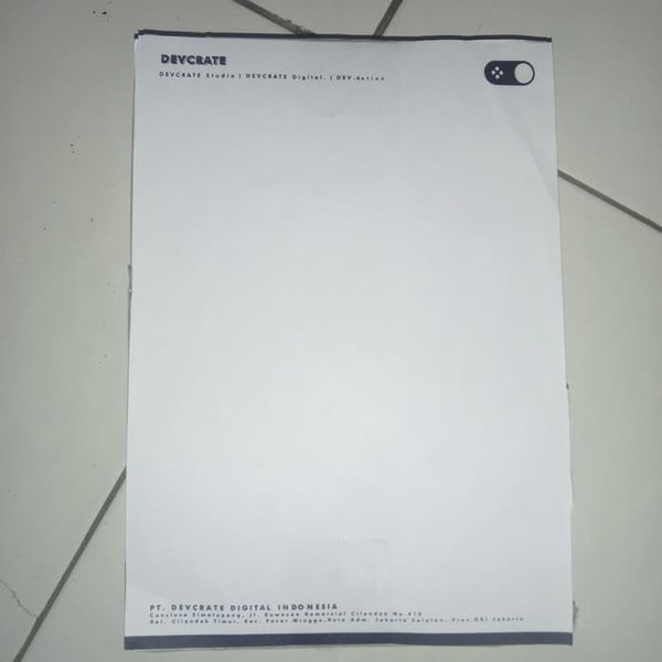 Jual Promo Cetak Kop Surat HVS A4 Folio 1 Warna/ Print Kop Surat Kantor ...