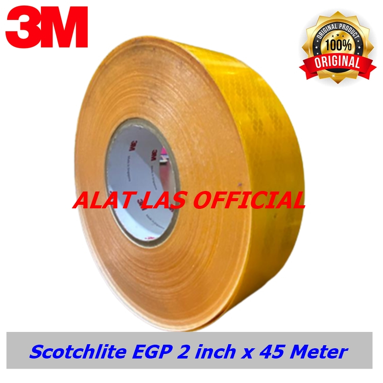 Jual 3M Scotchlite Reflective Tape EGP 2 Inch x 45 Meter Sticker - Kuning | Shopee Indonesia
