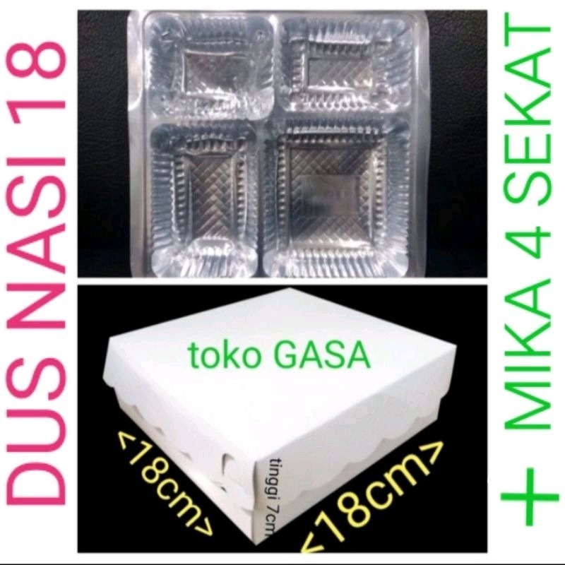 Jual KERDUS DOS DUS KOTAK Nasi Putih Polos UKURAN 18x18 tebal 310gsm ...