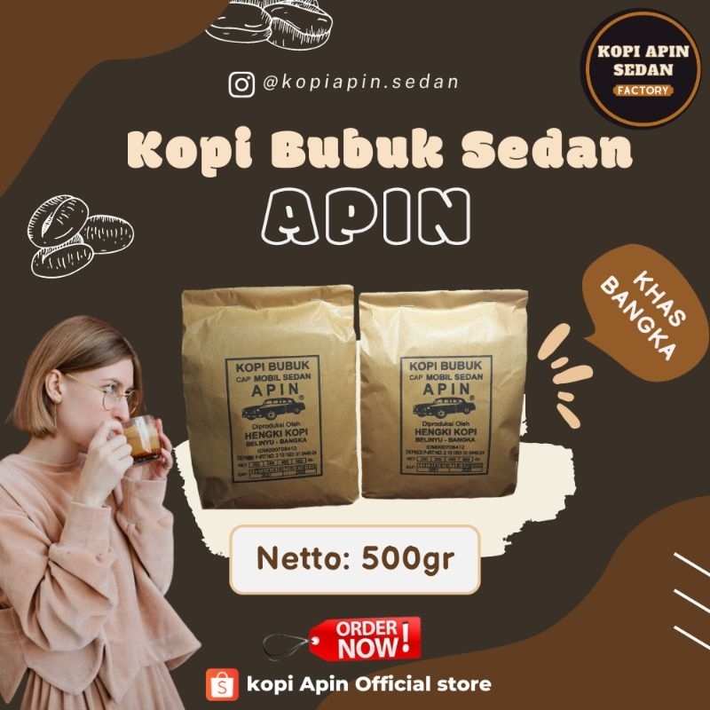 Jual Kopi Bubuk Robusta - Cap Mobil Sedan Apin hitam Fresh murni asli ...