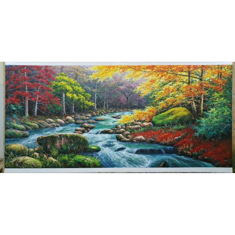 Jual hiasan dinding lukisan cetak pemandangan alam sungai plus bingkai ... Jual hiasan dinding lukisan cetak pemandangan alam sungai plus bingkai ...