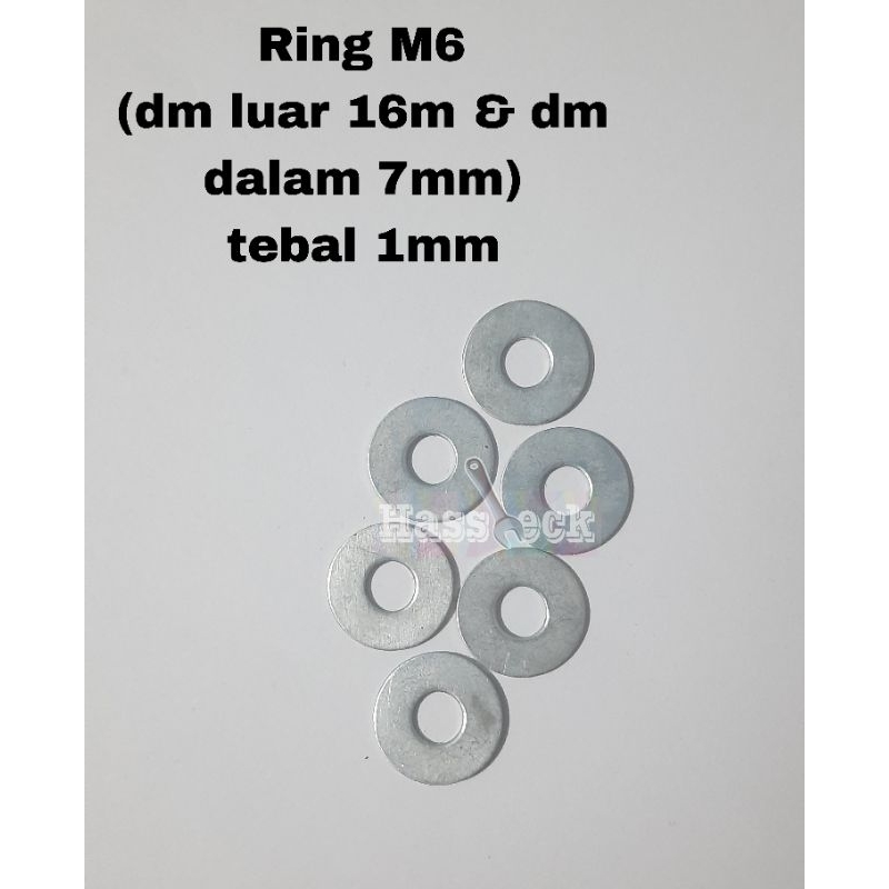 Jual Ring plat baut galvanis putih tebal M6 isi 100pcs | Shopee Indonesia