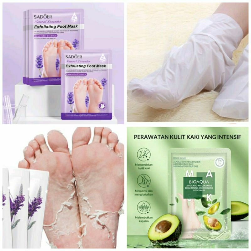 Jual MASKER KAKI BIOAQUA | SADOER | NIACINAMIDE BRIGHTENING FOOT MASK ...