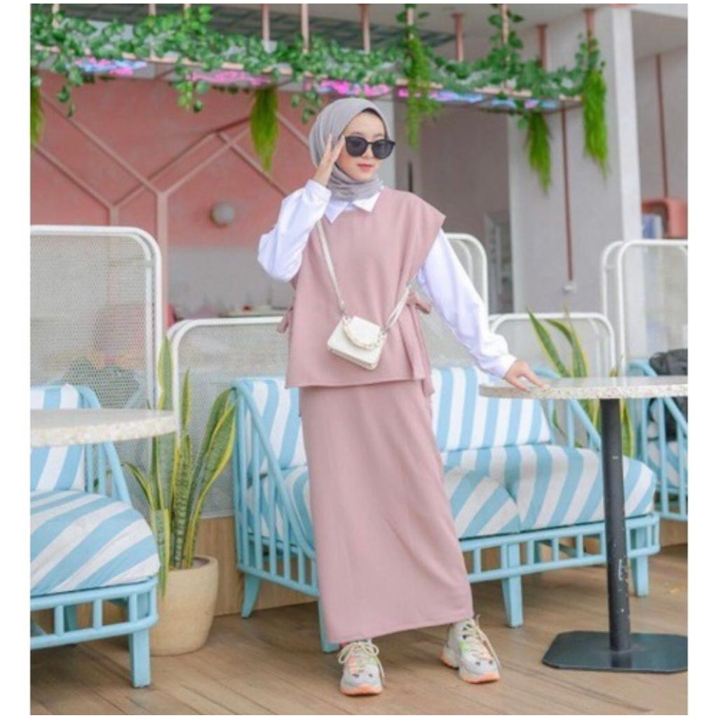 Jual SETELAN ROK RAJUT + ROMPI TALI / SETELAN ROK RAJUT / ROK SPAN ...