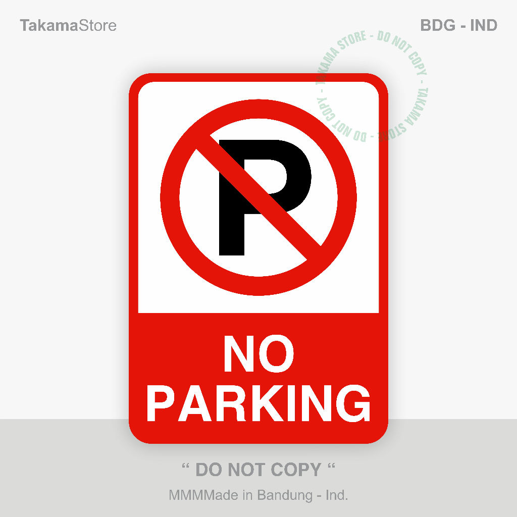 Jual No parking sign - Size 35cm x 50cm - Alumunium plate | Shopee ...