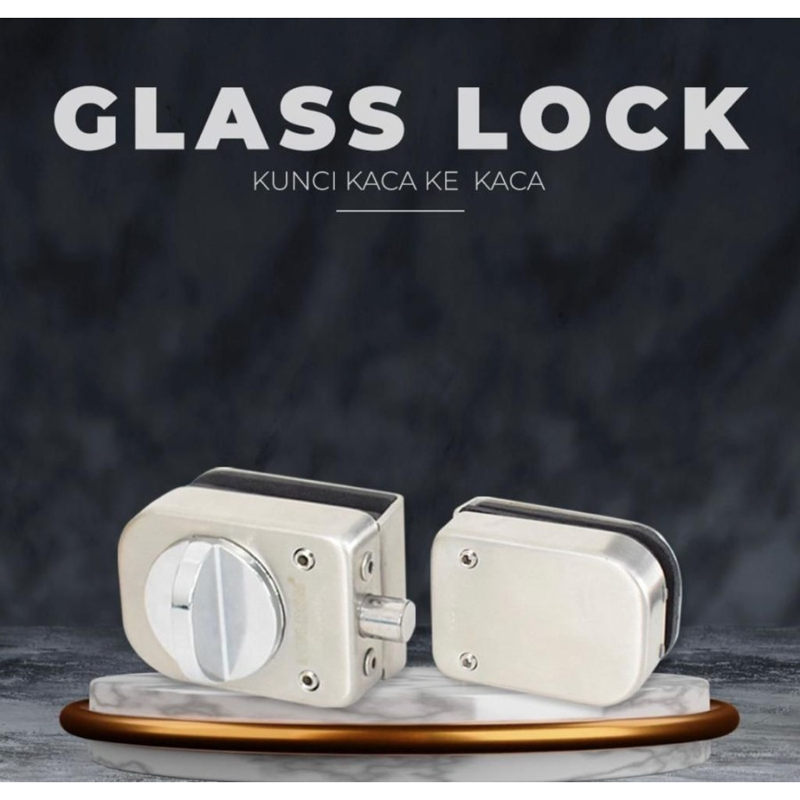 Jual Grendel Pintu Kaca / Glass Door Lock single / double / kunci pintu kaca ke tembok / kunci ...