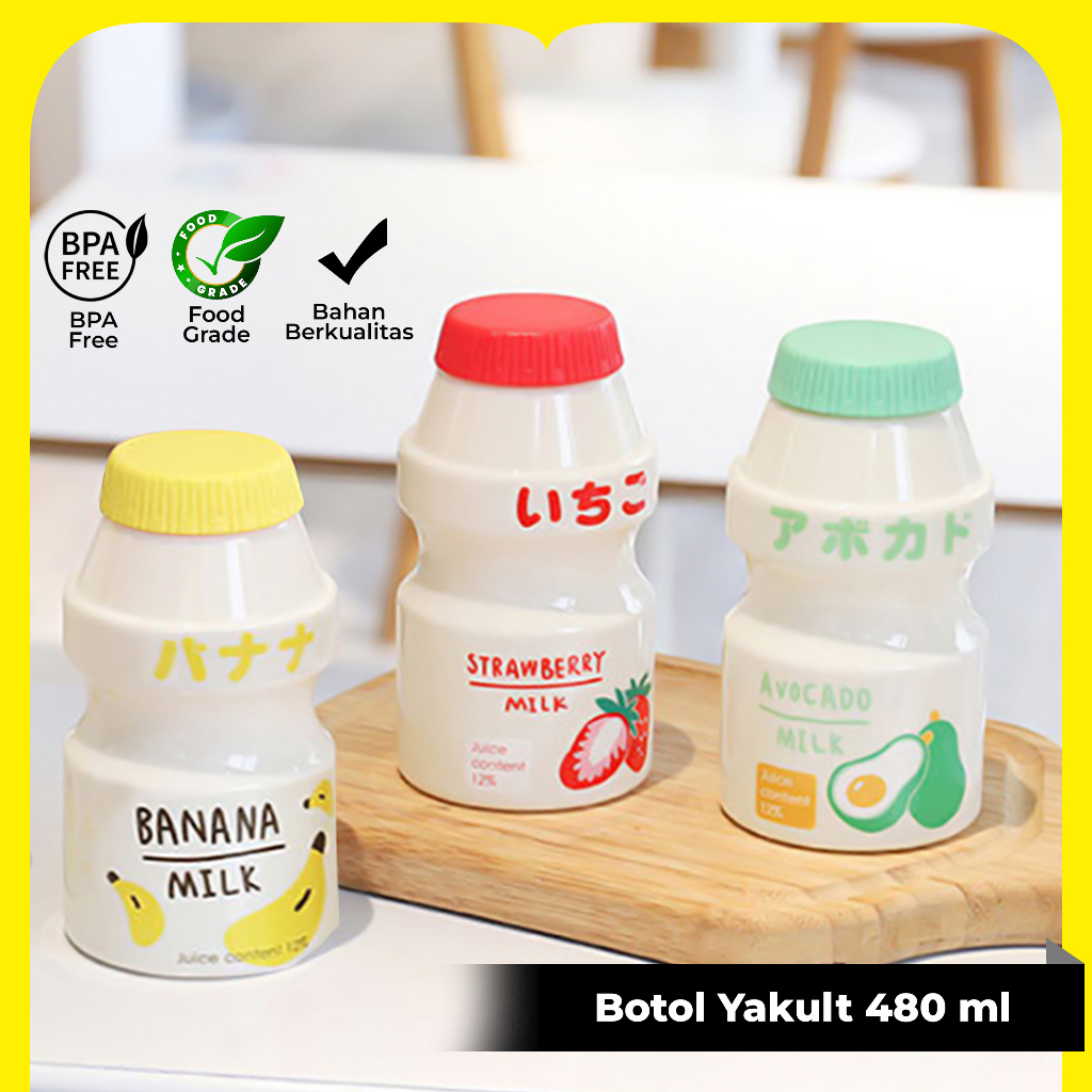 Jual Yeppoeyewearr Botol Minum Yakult Fruity 480ml Free BPA/Botol Minum ...