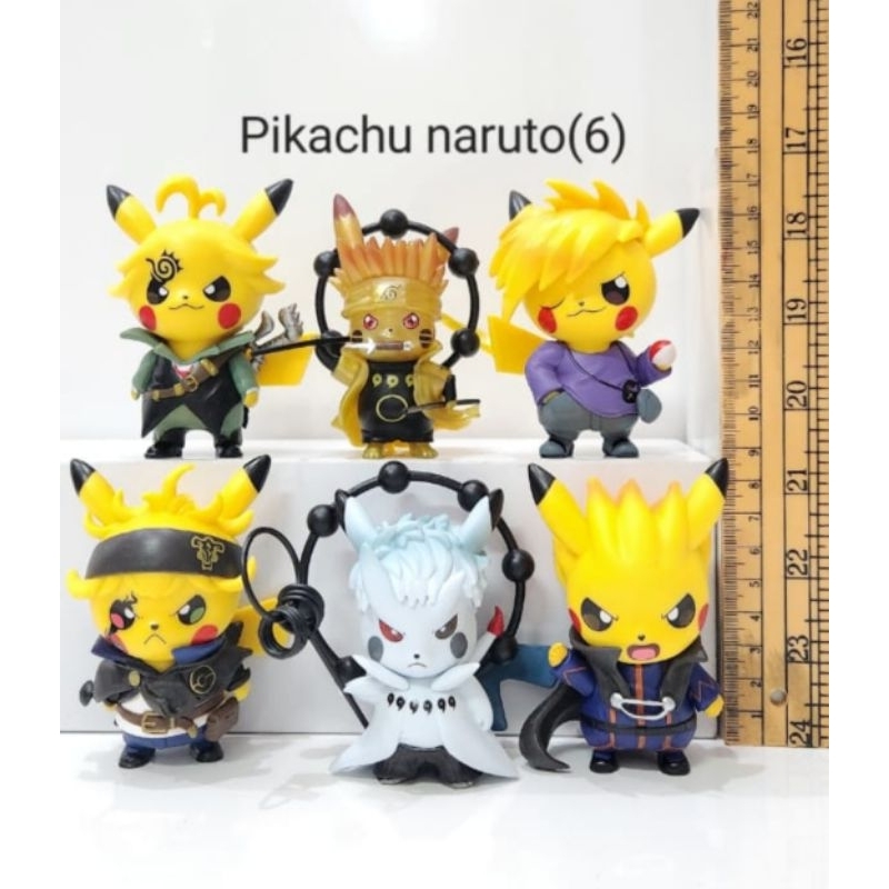 Jual figure set 6 pokemon pikachu charmender naruto bulbasaur squirtle ...