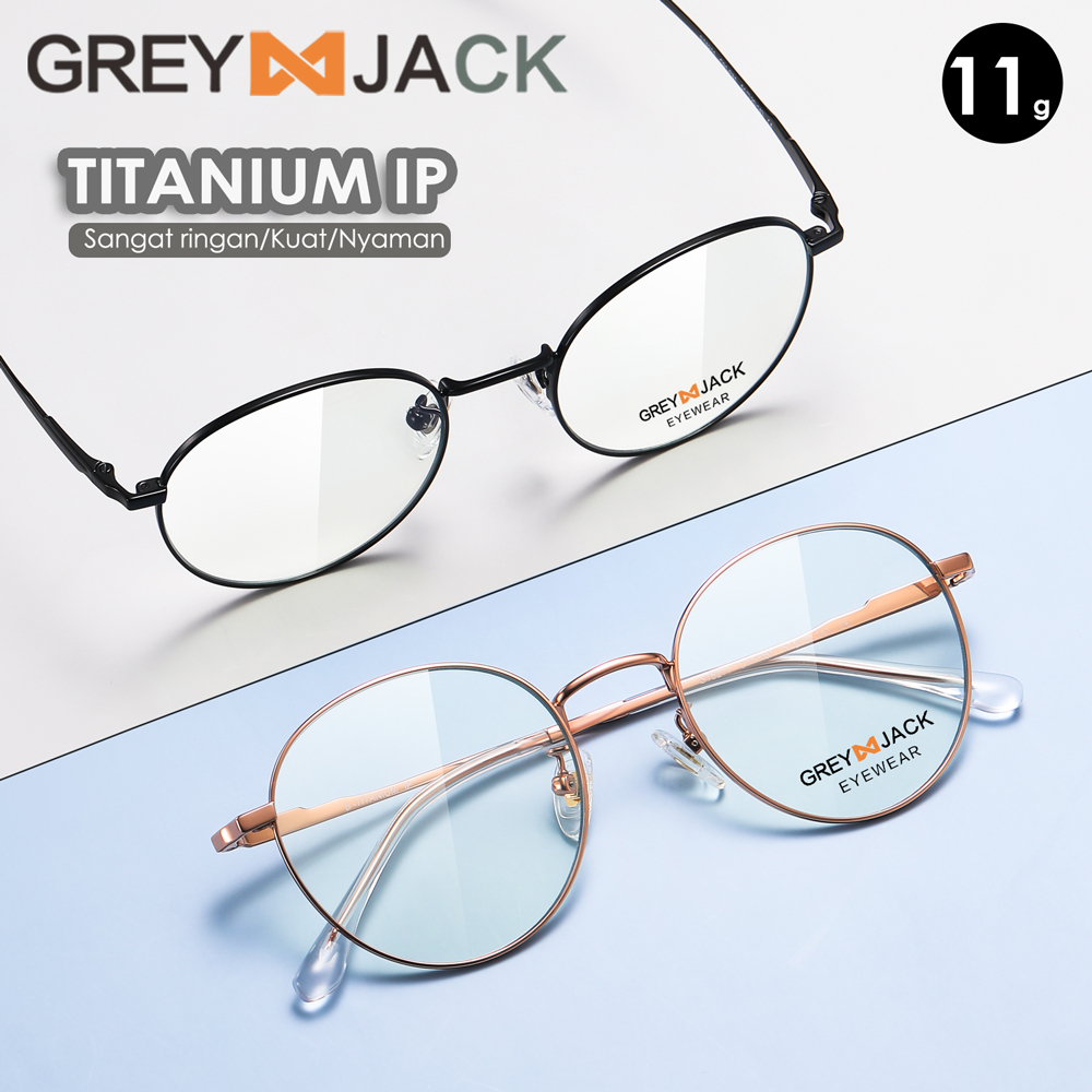 Jual Grey Jack Frame Kacamata Titanium Model Bulat Ringan dan Stylish ...