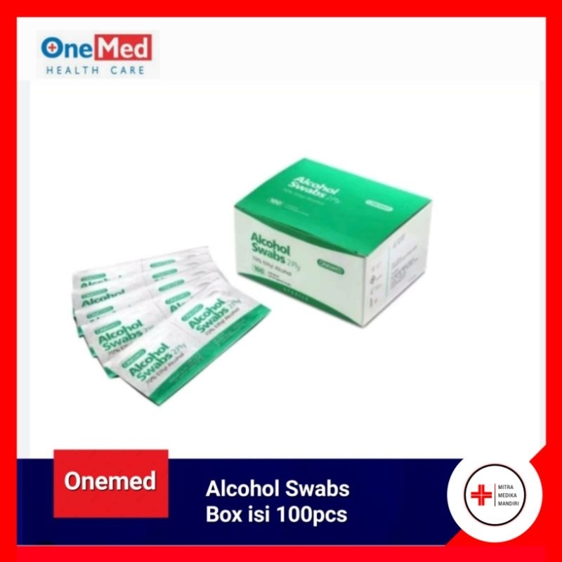 Jual Onemed Alkohol Alcohol Swab Box isi 100s (Dus Hijau) | Shopee ...