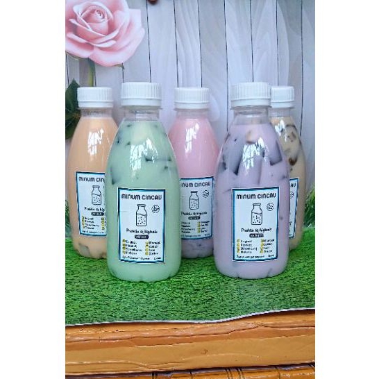 Jual ES CINCAU/ES SUSU CINCAU KEMASAN BOTOL/MINUMAN DINGIN/ES SUSU/ES ...