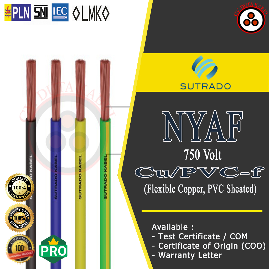 Jual Kabel NYAF 1x50 mm2 Sutrado /1x50 mm2/1x50 mm2/1x50 mm2/1x50mm2/1x50mm2/1x50 mm2 | Shopee ...