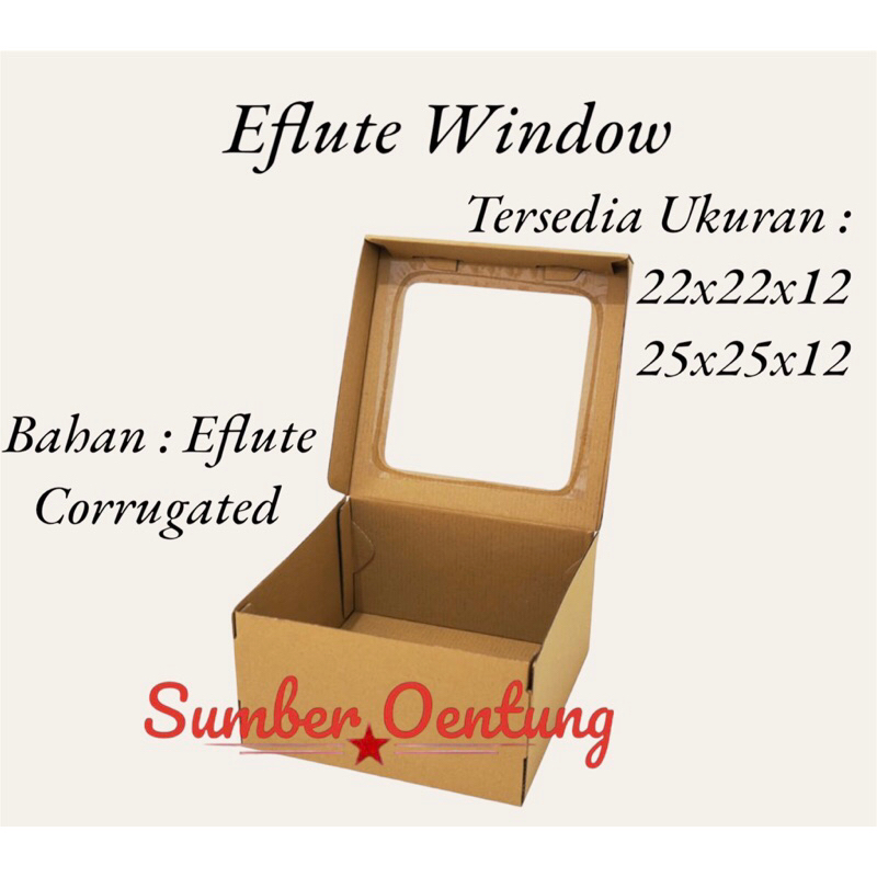 Jual DUS EFLUTE TEBAL WINDOW TINGGI 12CM SOUVENIR KARTON BOX KOTAK ...