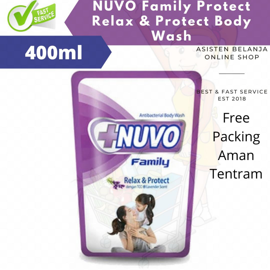 Jual NUVO Family Relax and Protect Nature Protect Antibacterial Body Wash Sabun Mandi Cair ...