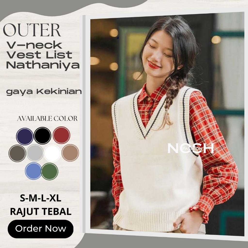 Jual Rompi Wanita Rajut Korea Style Variasi 1 List Knitting - Nathania ...