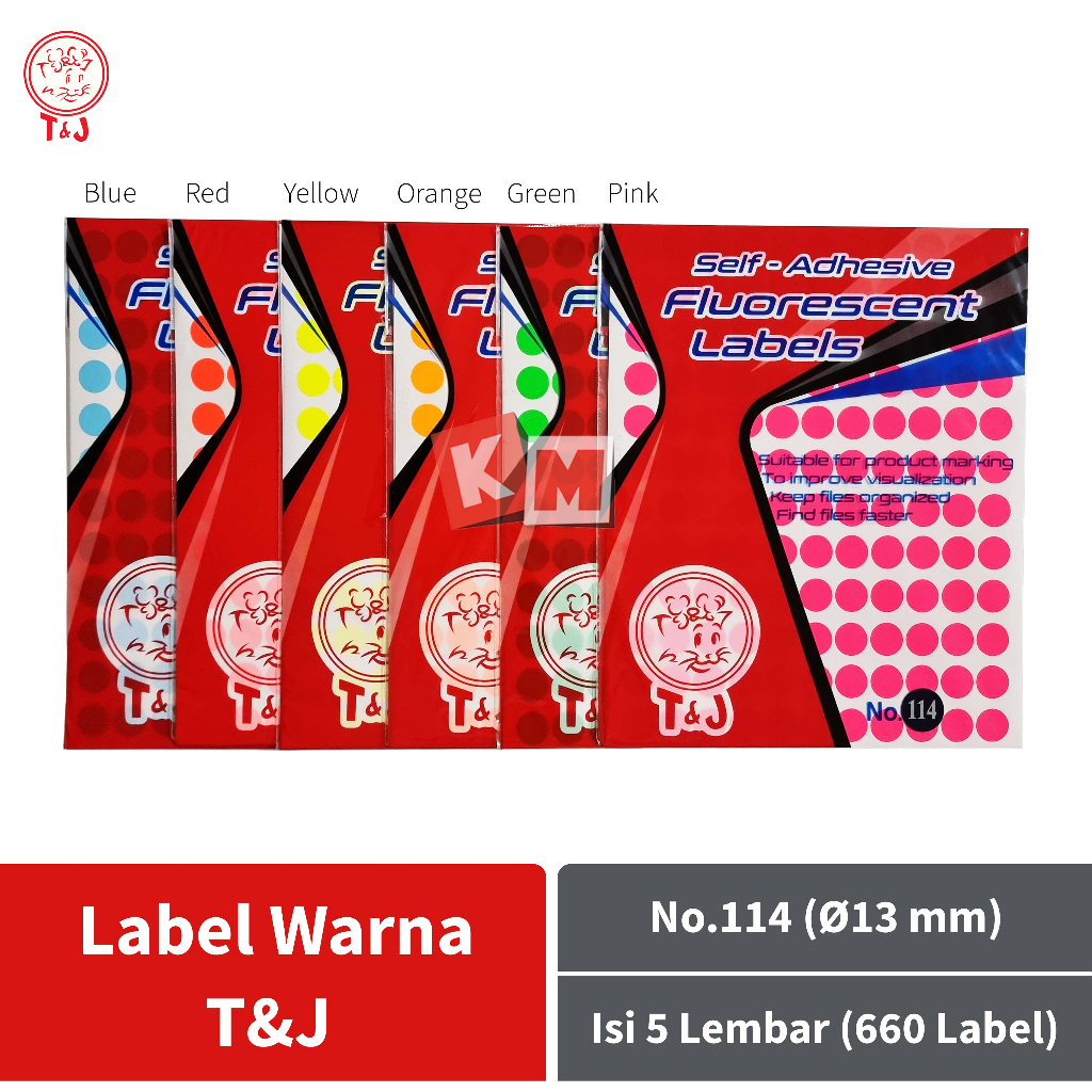 Jual Label Stiker T&J No.114 Bulat Warna Color Dot Tom And Jerry 13 mm ...