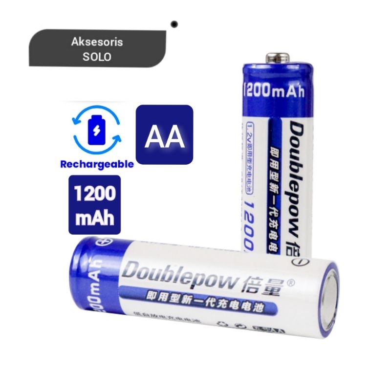 Jual Baterai AA Doublepow rechargeable 1200 mAh & 800 mAh | Shopee ...