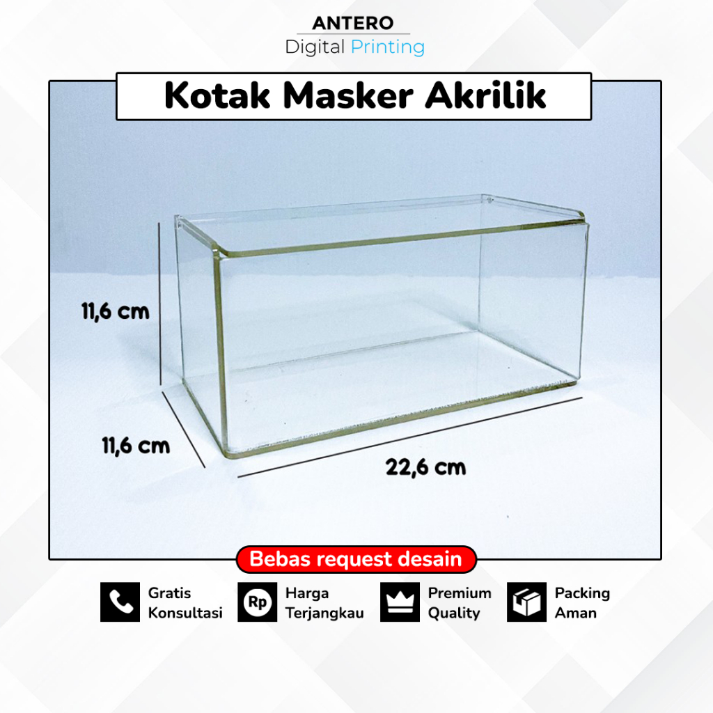 Jual Tempat Penyimpanan Kotak Masker Akrilik Acrylic Mask Box ...
