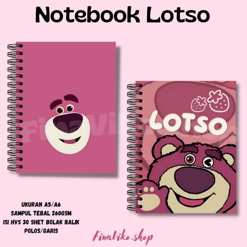 Jual COD READY STOK BUKU CATATAN LOTSO | Notebook Lotso A6 | buku ...