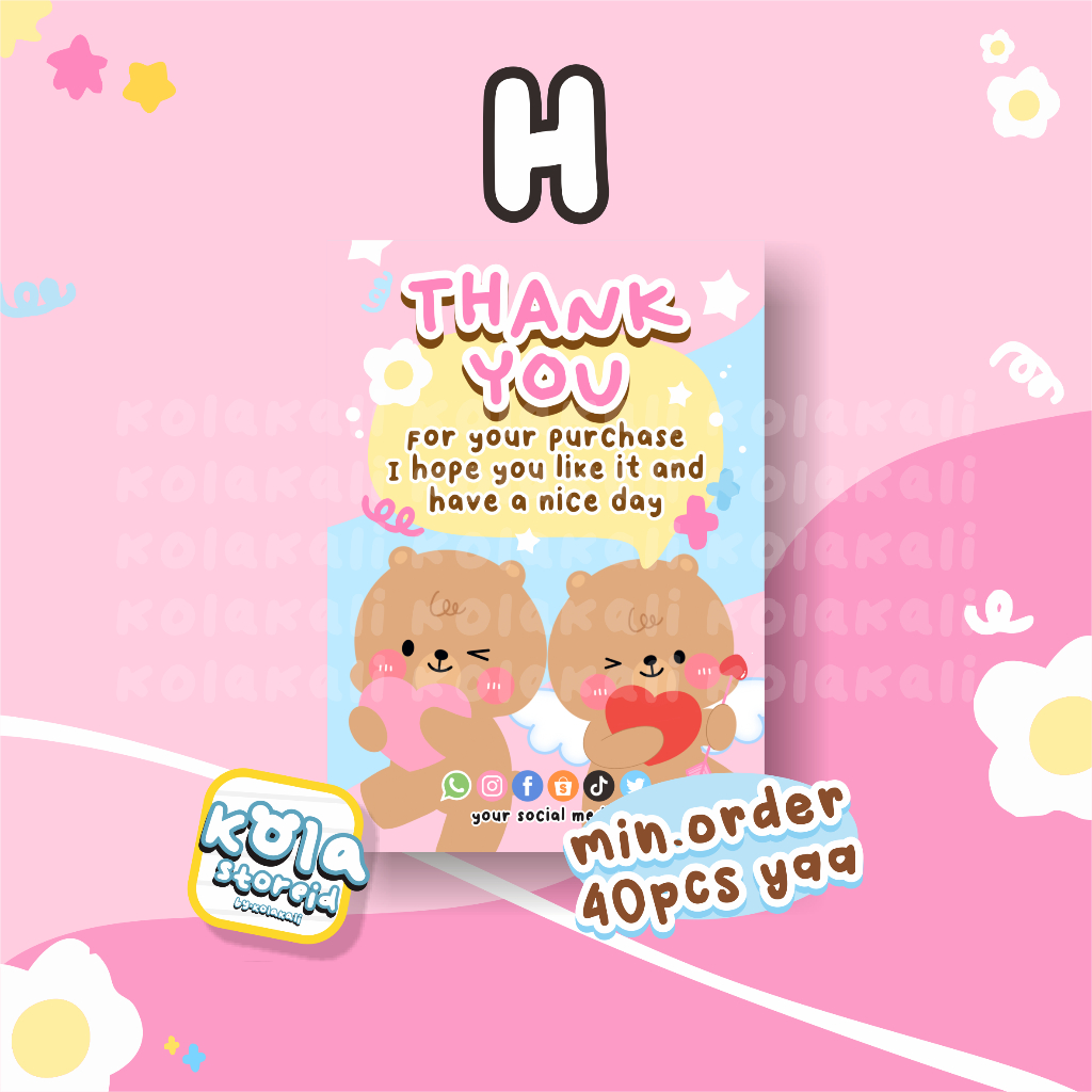 Jual THANKYOU CARD CUPID EDITION • KARTU TERIMAKASIH • CARD AESTHETIC ...