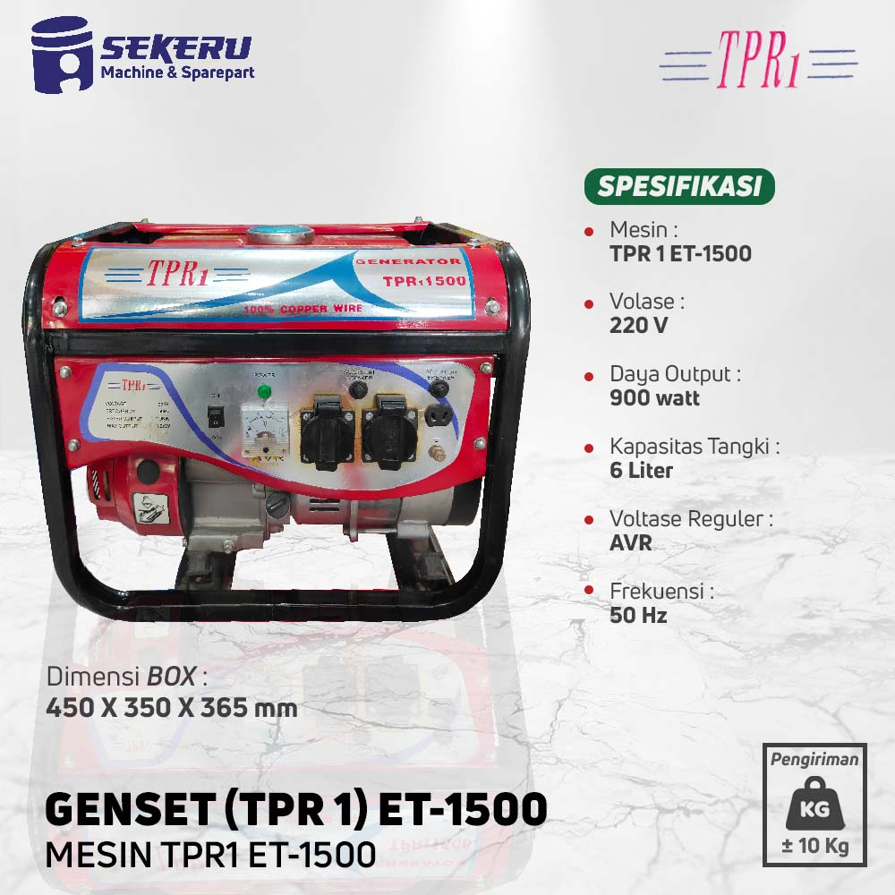 Jual Mesin Genset Generator Set TPR 1 ET1500 | Shopee Indonesia