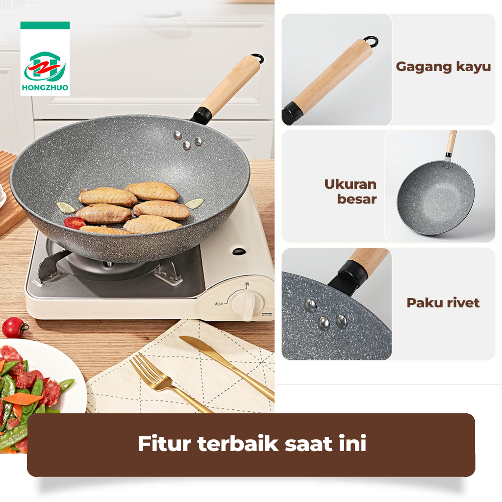 Jual Tifale by Hongzhuo Wajan Maifan YY2201 Fry Pan Bahan Batu Medis Anti Lengket 32cm Wajan ...