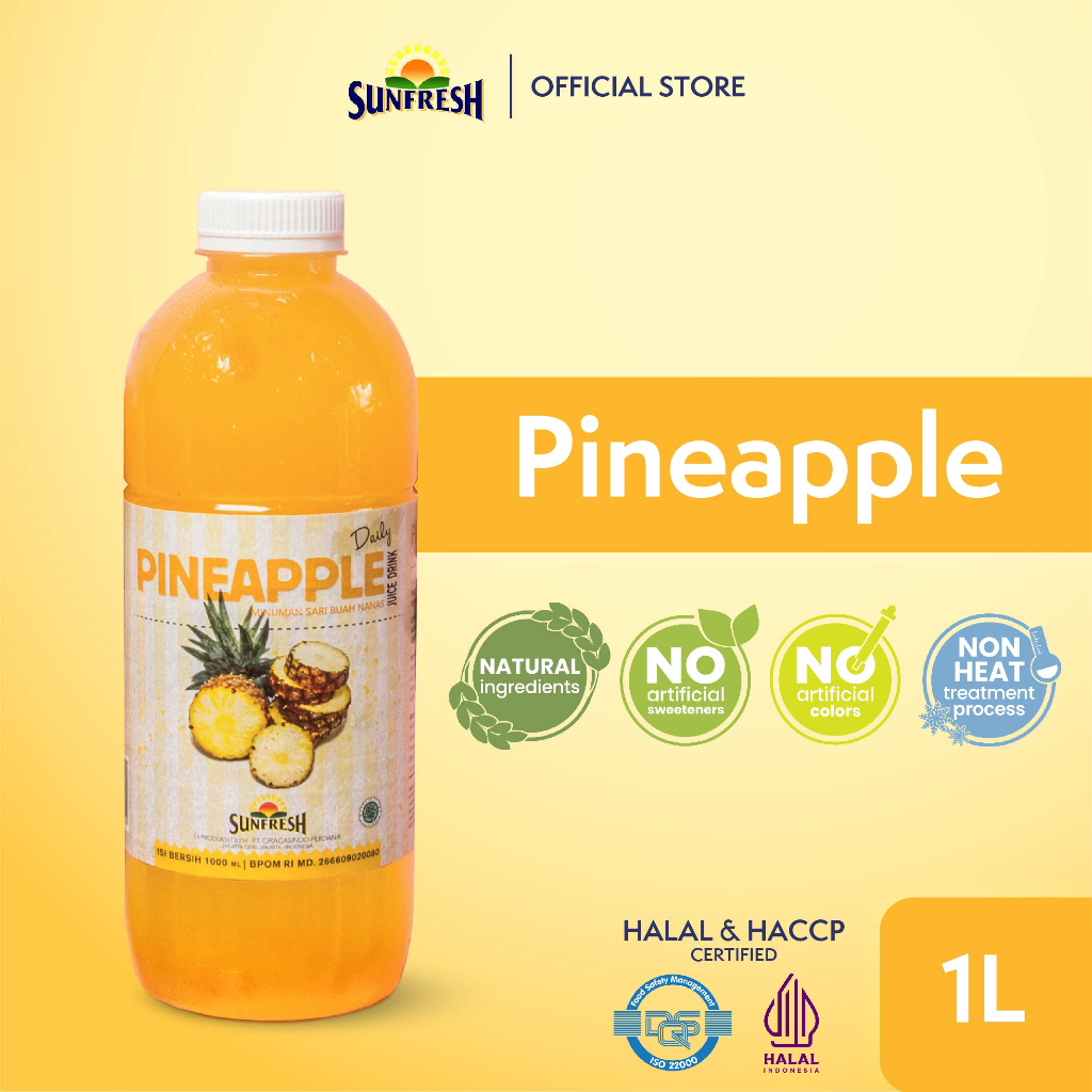 Jual Sunfresh Daily Pineapple Juice 1 Liter Mengandung Vitamin C - Jus ...