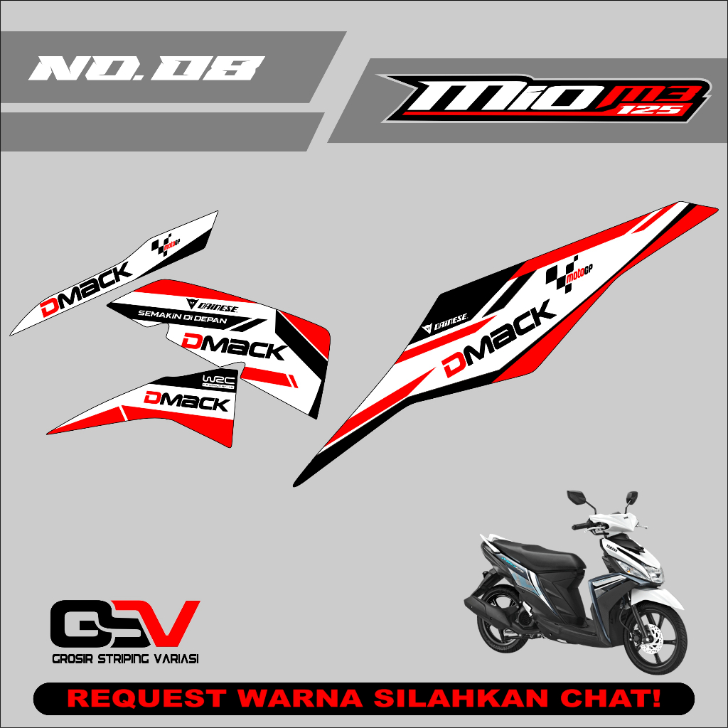 Jual Stiker Mio M3/Z Striping Standar Premium Racing dmack livery 08 ...